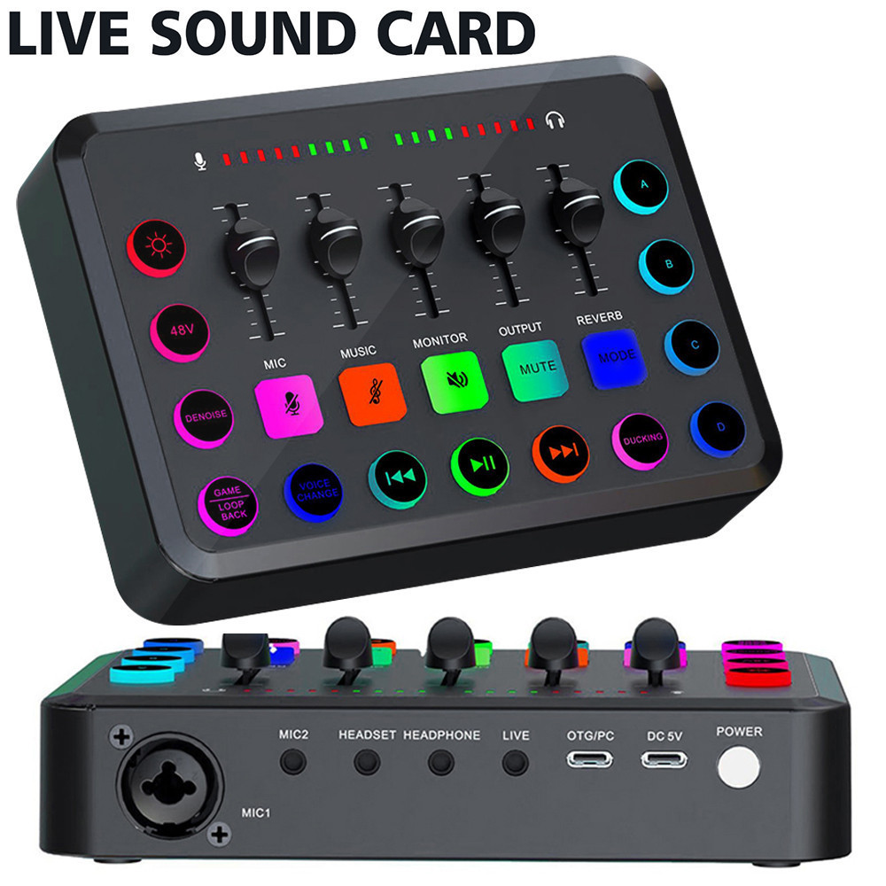 Bộ trộn âm thanh chơi Game VIRWIR Bộ trộn RGB 4 kênh với giao diện ...