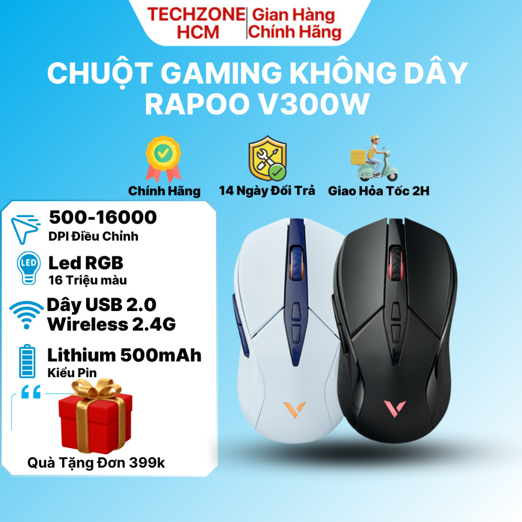 Chuột Không Dây Gaming Rapoo V300W & V300SE USB Receiver Dây Cáp USB-C ...