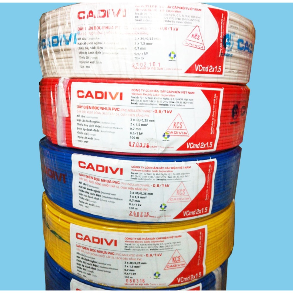 Dây Điện Đôi CADIVI VCMD (2x0.5 - 2x0.75 - 2x1.0 - 2x1.5 - 2x2.5 mm ...
