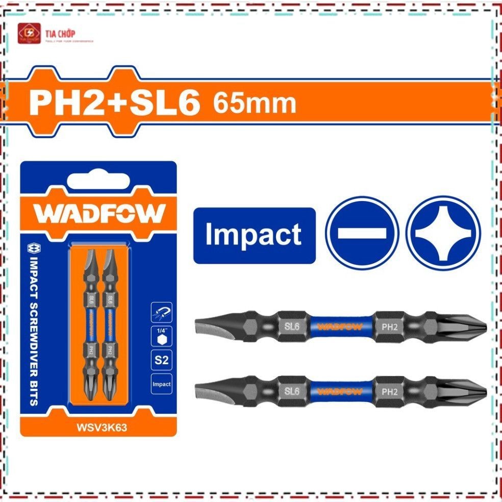 Bộ 2 Mũi bắt vít đóng từ tính 2 đầu PH2+SL6 65mm WADFOW WSV3K63 | Shopee Việt Nam