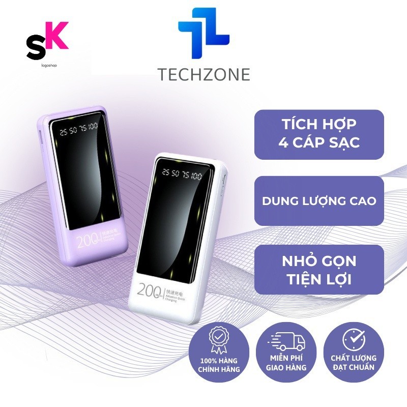【SK】Pin Sạc Dự Phòng AK-121 Dung Lượng 20000mah Kèm 4 Cáp Sạc 5 Output ...