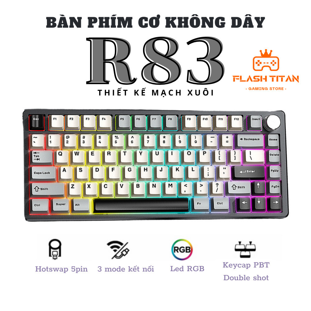 Bàn Phím Cơ Không Dây Dark Alien R83 - Led Mạch Xuôi - Keycap PBT ...