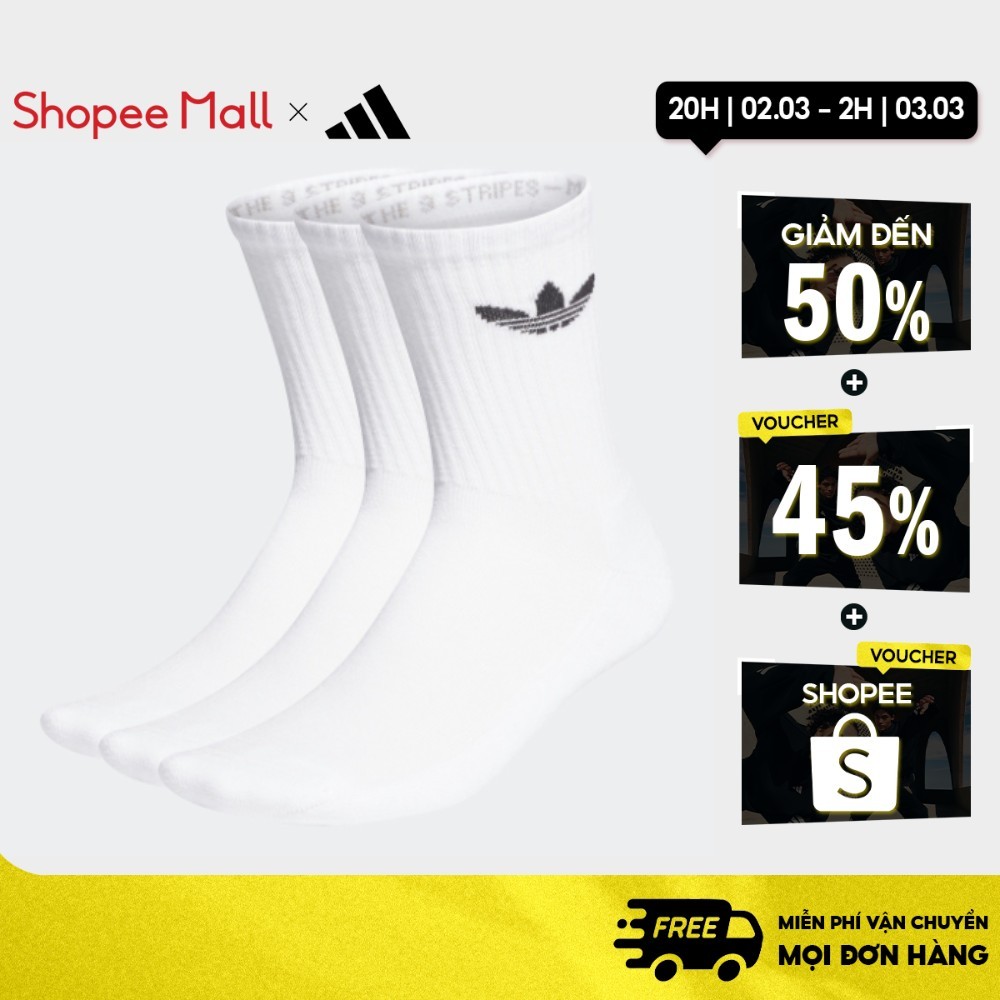 [3-8.3 - VOUCHER 40%]adidas Phong cách sống Bộ 3 Đôi Tất Ba Lá Cổ Trung ...
