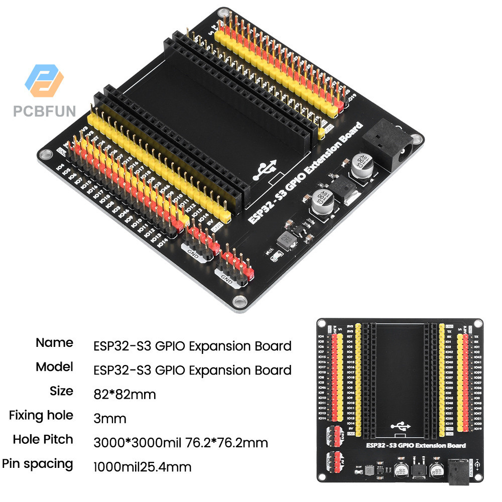 Bảng mở rộng bảng phát triển Pcbfun ESP32-S3 GPIO IoT Bảng mở rộng ESP32 Giao diện DC5.5 * 2.1 ...