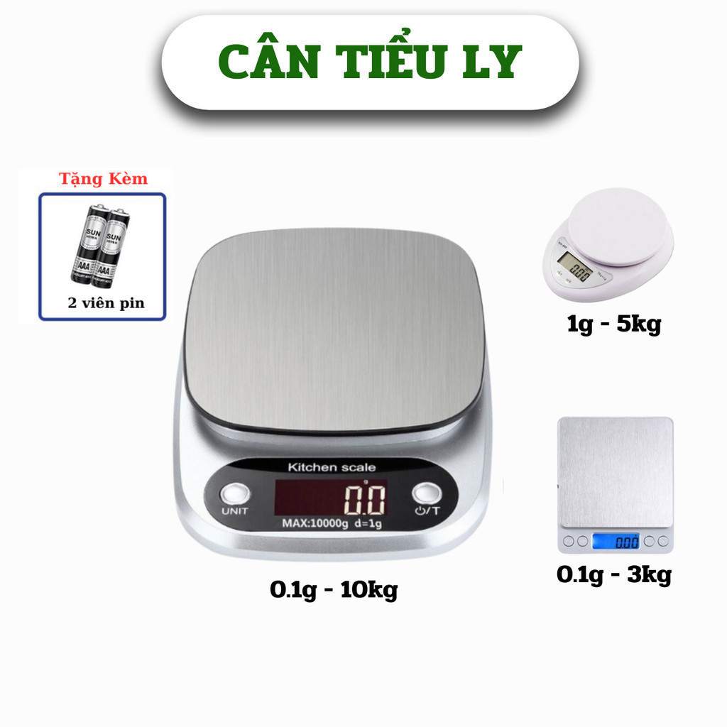 Cân Tiểu Ly - Cân Điện Tử 0.1g Đến 10kg Chính Xác Cao Tặng Kèm Pin | Shopee Việt Nam