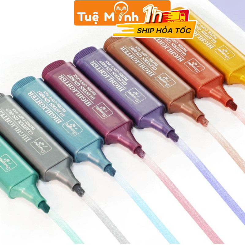 Bút highlight màu nhũ ánh kim khổ lớn HI18 Bút đánh dấu mực lấp lánh ...