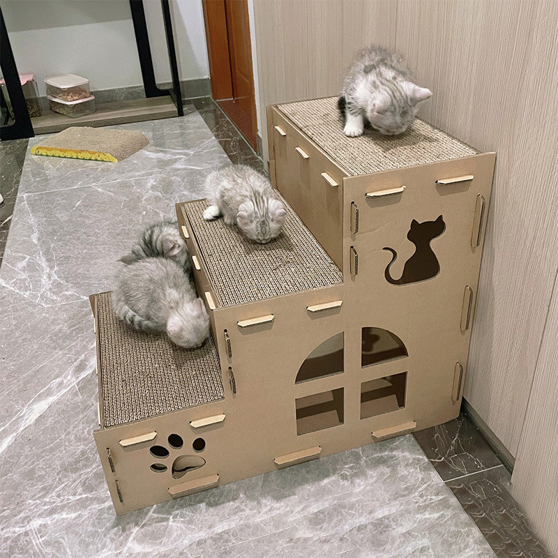 Cat House Scratch Board Litter Cat Litter Tích hợp Cat Claw Board House ...