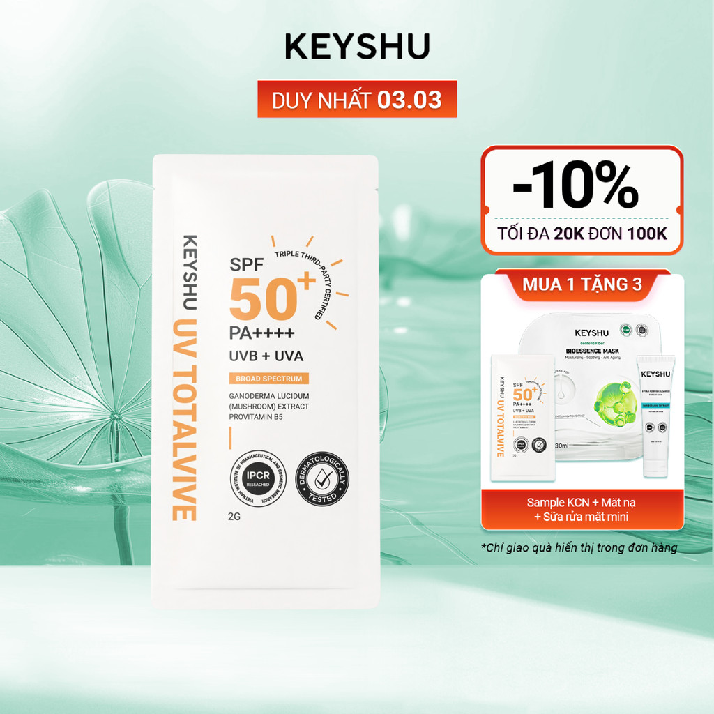 Kem Chống Nắng Phổ Rộng KEYSHU Giúp Bảo Vệ Da Khỏi Các Tia UV Gói 2g | Shopee Việt Nam