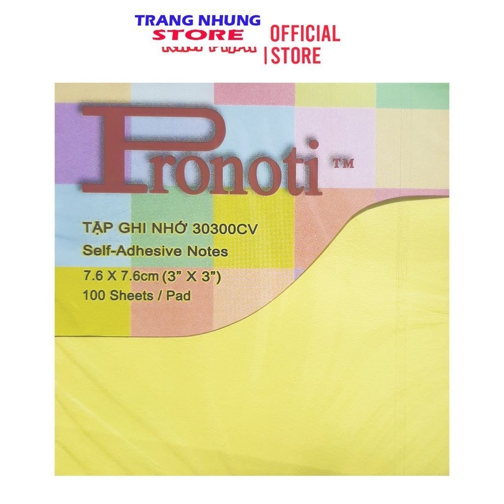 Giấy nhớ, giấy note, giấy nhắn vàng 3x3 Pronoti | Shopee Việt Nam
