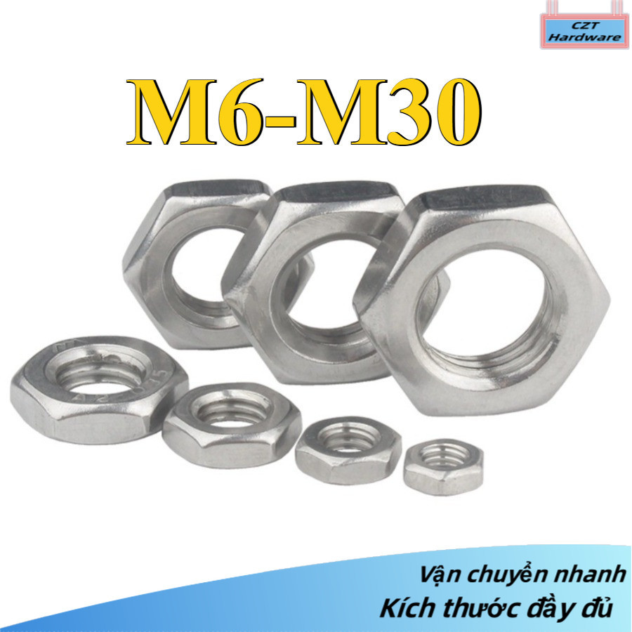 Đai ốc siêu mỏng （Chủ đề tốt），Tán Dẹp, Tán Ecu inox 304 Dùng Cho Bulong ...