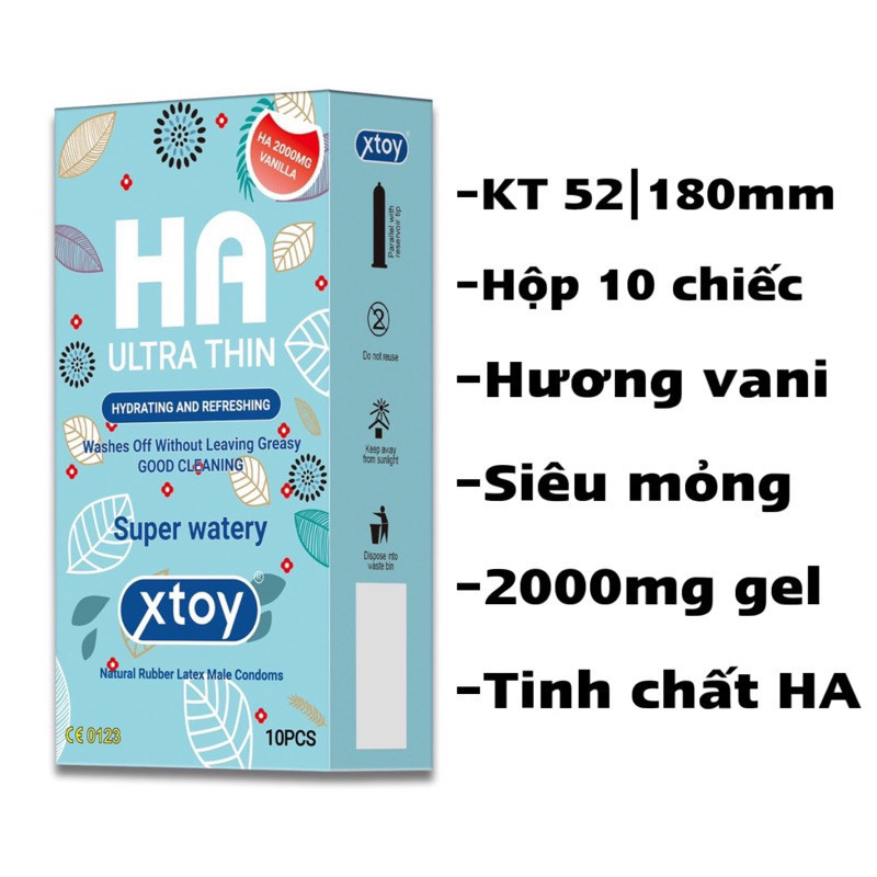 Bao cao su XTOY HA Ultra thin, siêu mỏng, siêu nhiều bôi trơn 2000mg ...