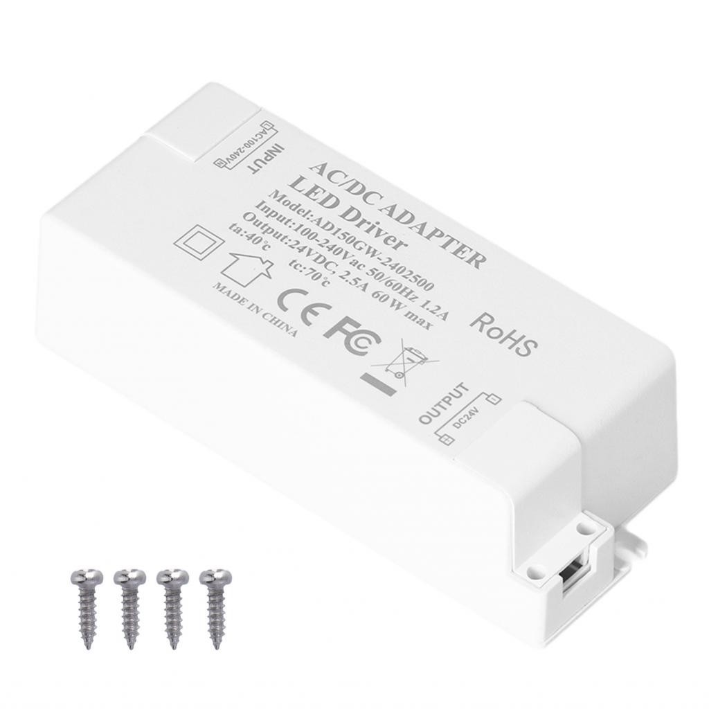 Globedealwin LED Driver DC24V 2.5A 60W Light Transformer DIY Lamp ...