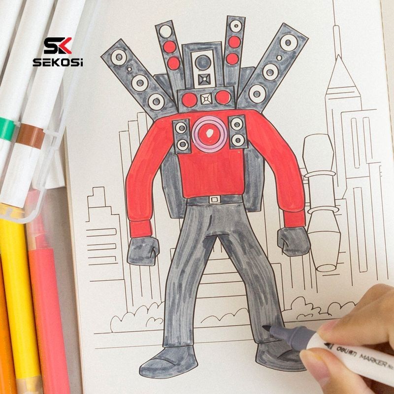 Sk Toilet Man Sk Sketchbook Trẻ Em Tô Màu Sách Anime Nhân Vật Màn Hình ...