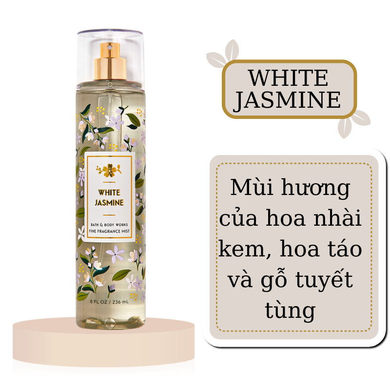 TESTER WHITE JASMINE XỊT THƠM DƯỠNG THỂ BODY MIST USA | Shopee Việt Nam