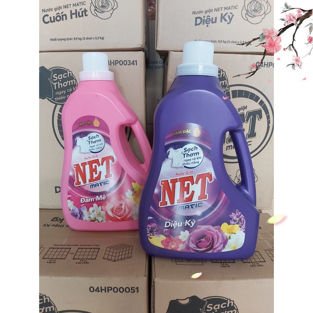 (Mới) Can Nước giặt NET Matic 3.3kg Hương Diệu Kỳ - Đậm đặc - Dành cho ...