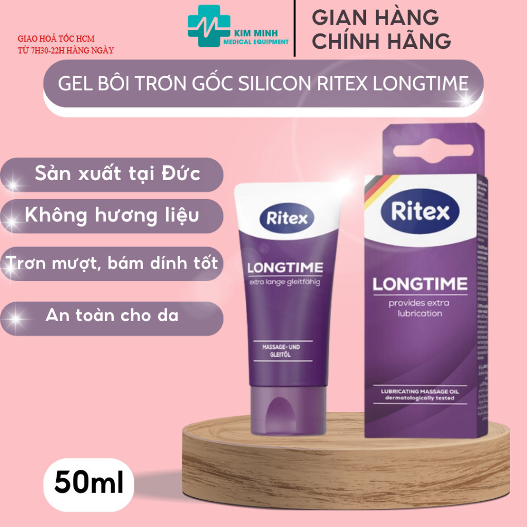 Gel bôi trơn gốc silicone Ritex Longtime kéo dài thời gian nhập khẩu Đức 50ml/tuýp | Shopee Việt Nam
