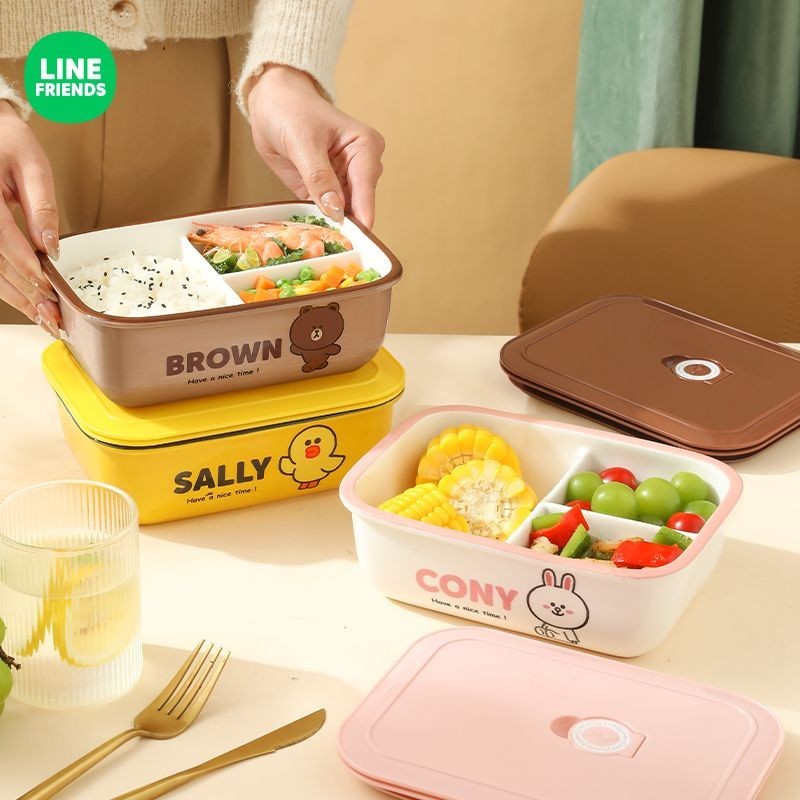Line FRIENDS Anime Gấu Nâu Sally Cony Hộp Cơm Trưa Gốm Kawaii Sáng Tạo ...