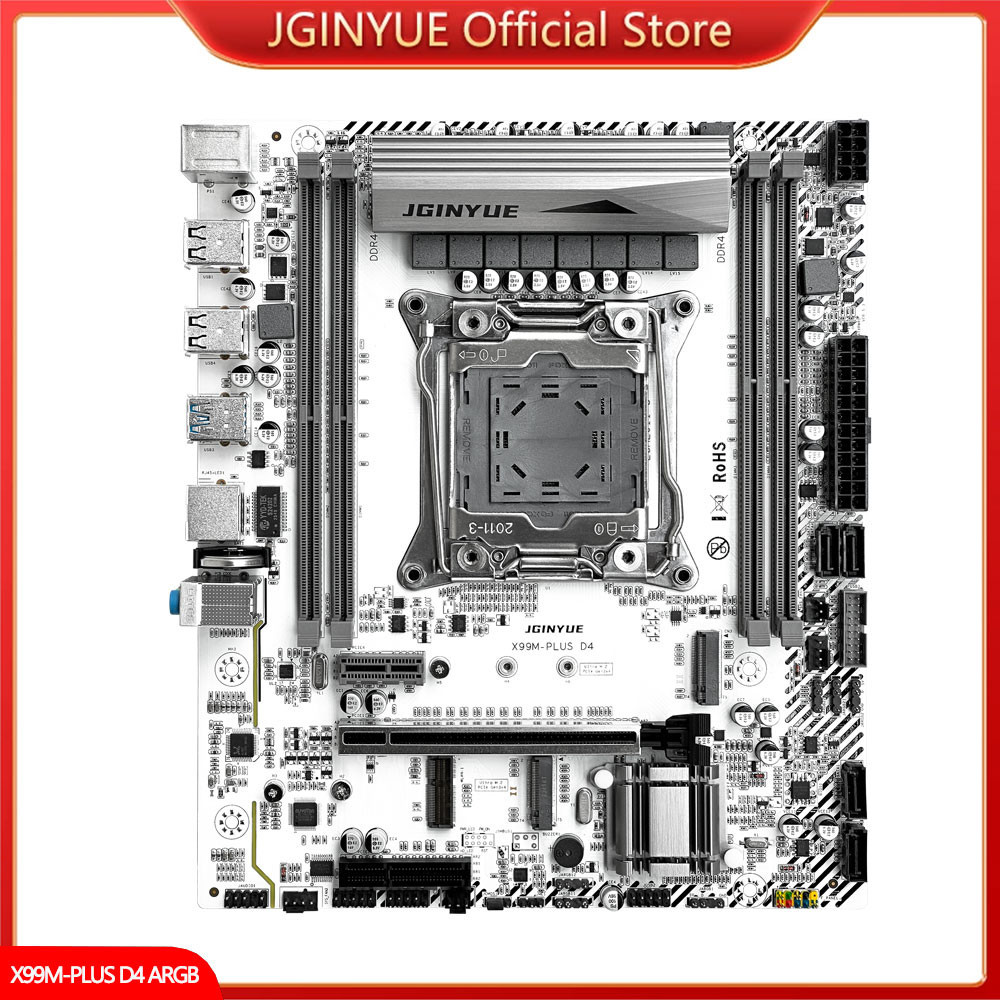 Jginyue X99 PLUS D4 ARGB Bo mạch chủ LGA 2011-3 Hỗ trợ CPU Xeon E5 V3 V4 Hỗ trợ chân ARGB Bộ nhớ ...