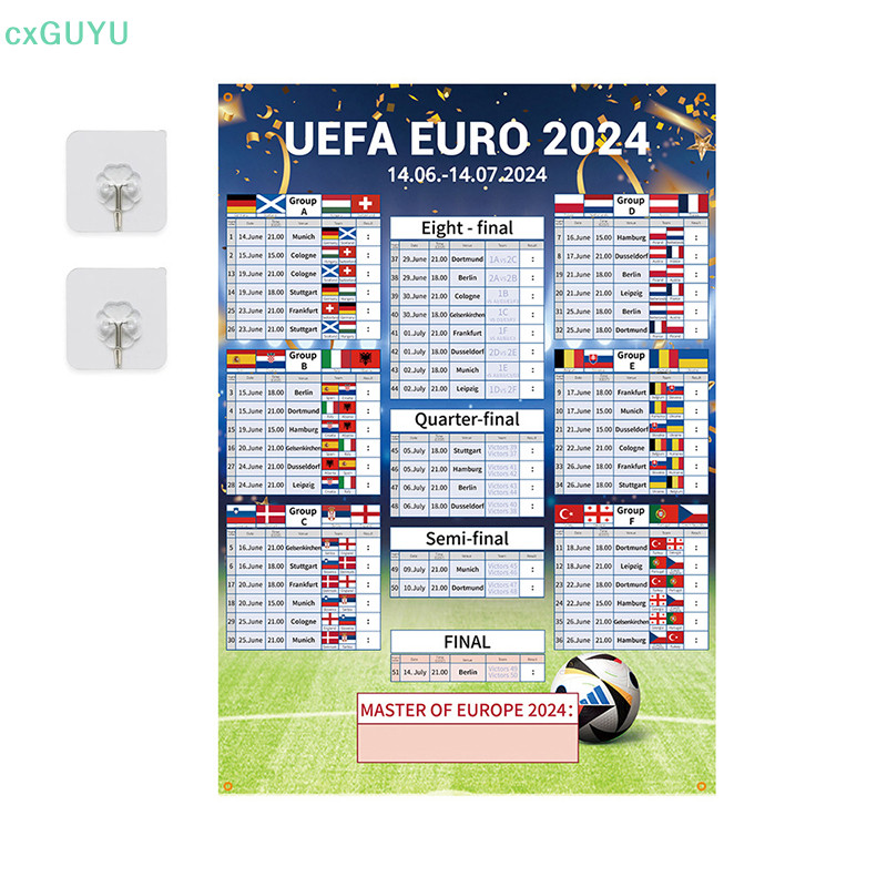 [Cxguyu] 2024 Euro Soccer Wall Chart Lịch trình Poster Đức Euro Soccer ...