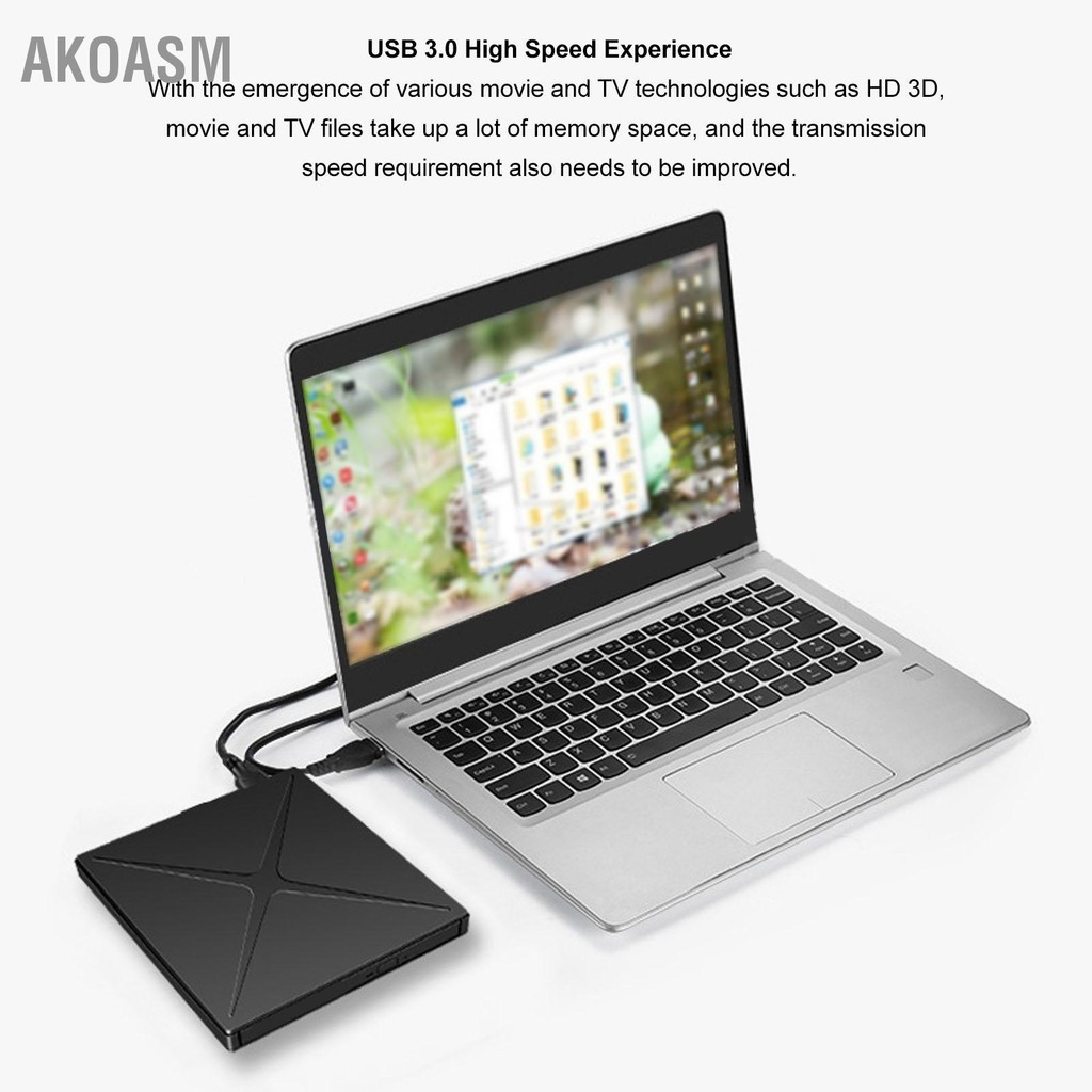 AKOASM Ổ Đĩa DVD gắn ngoài Giao diện USB 3.0 Dung lượng bộ nhớ đệm 2 MB đĩa quang di động phổ ...