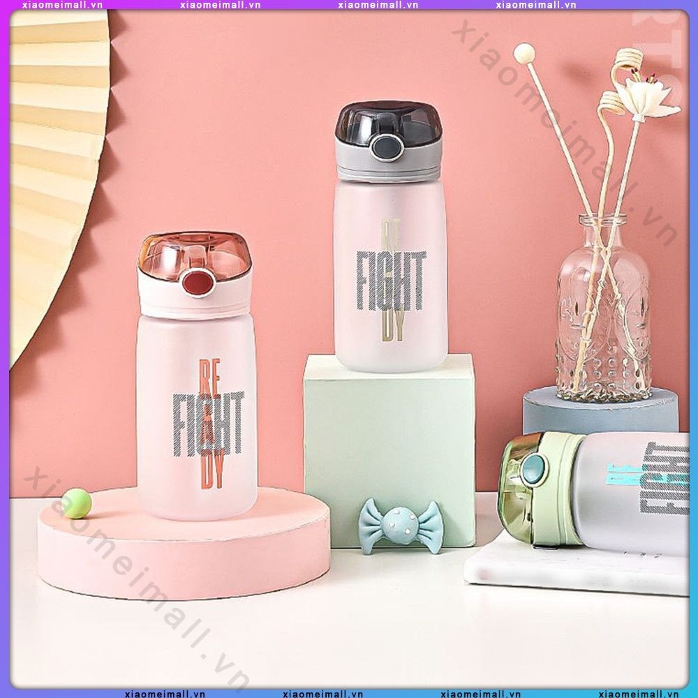 Cốc hút nước mờ Cốc nước sinh viên chống rơi chịu nhiệt độ cao có tay cầm Pp màu hồng có dây cốc ...