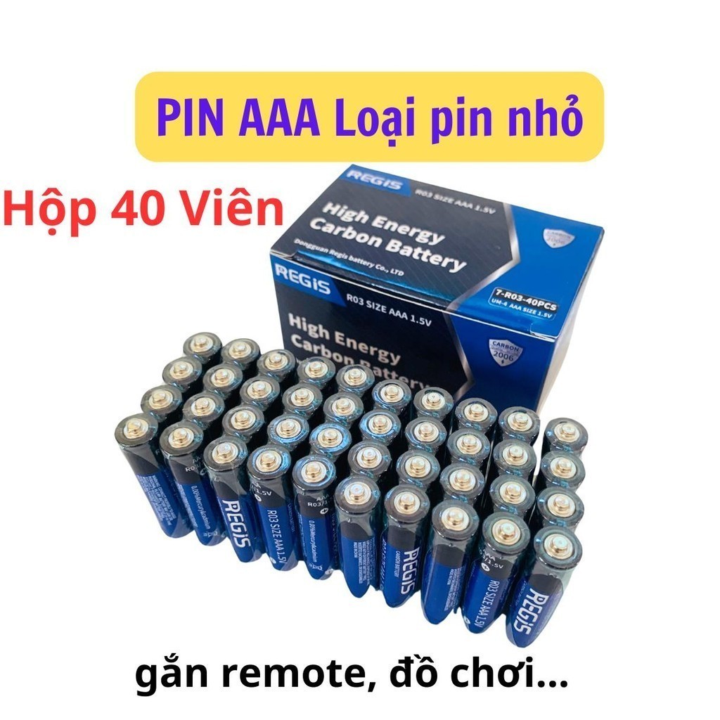 Hộp 40 Viên Pin AAA 1.5v REGIS High Energy Carbon Battery, Pin 3A hộp ...