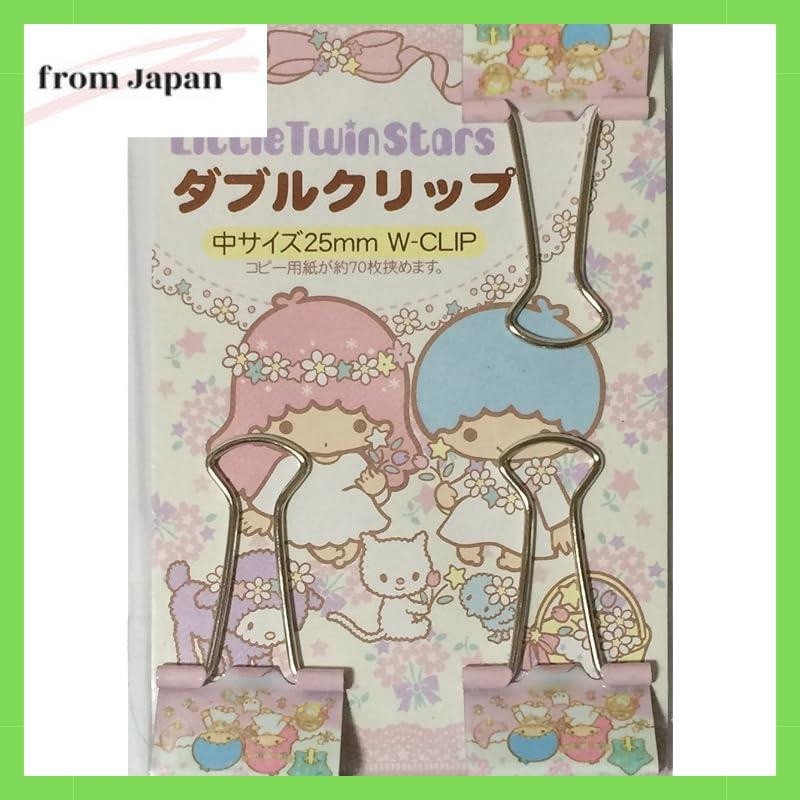 Sanrio Little Twin Star Double Paper Clips, Set of 3, Pinch 1" Office ...