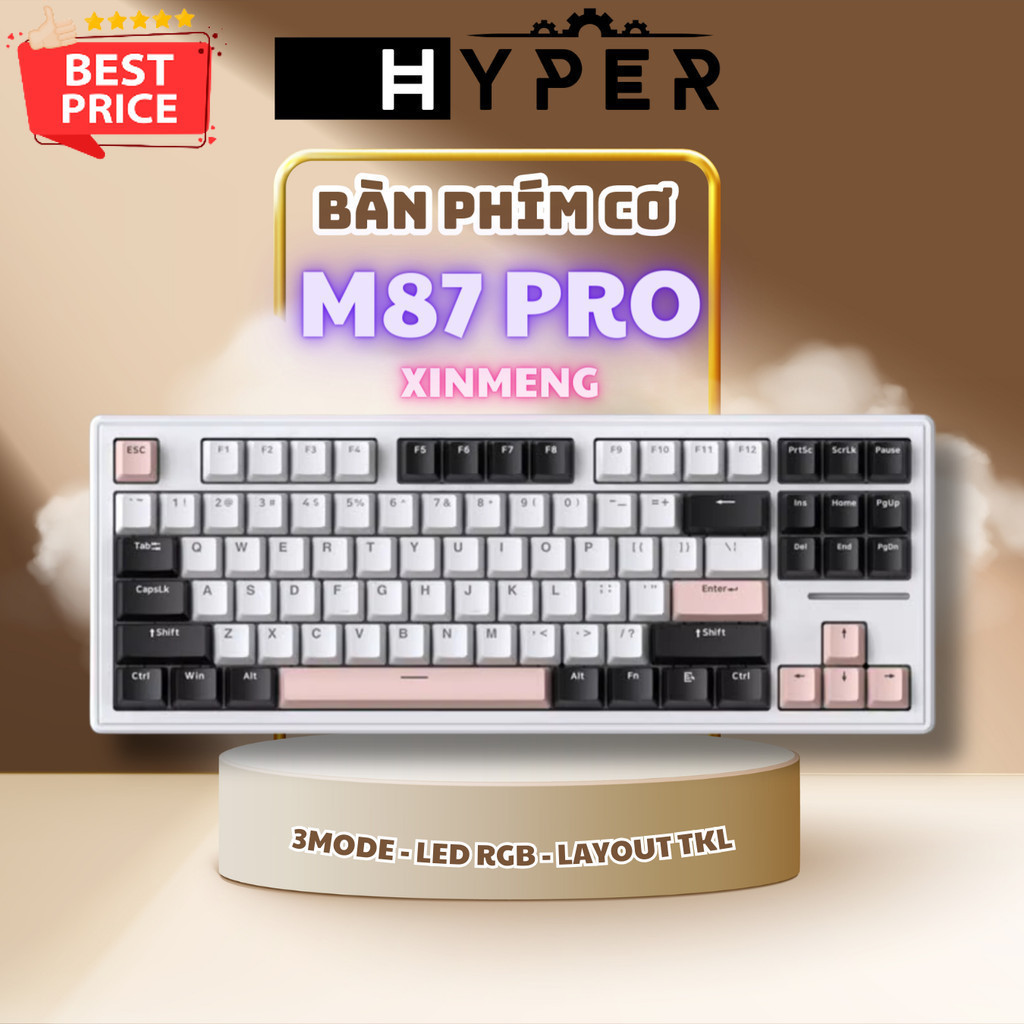 BÀN PHÍM XINMENG M87 PRO | MẠCH XUÔI HOTSWAP 5 PIN | LED RGB | 3 MODES | FULL PHÍM | Shopee Việt Nam