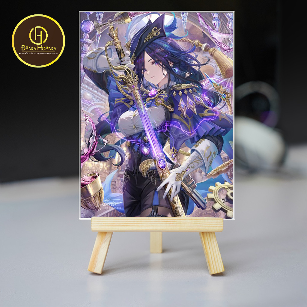 Mô Hình Standee Genshin Impact Clorinde Trang Trí Góc Bàn, Balo, quà ...