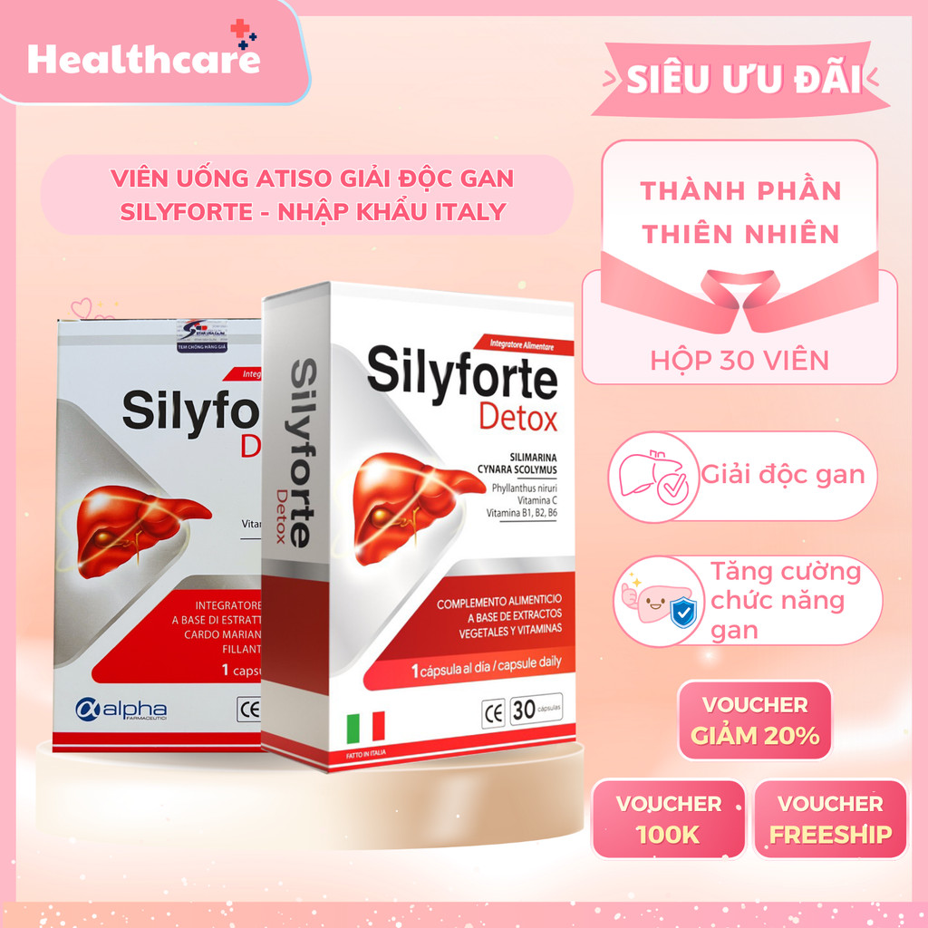 Viên Bổ Gan SILYFORTE DETOX Bổ Sung Silymarin Giải Độc Gan, Hỗ Trợ Chức ...