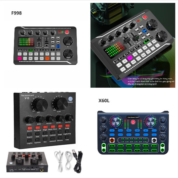 [FREESHIP] BỘ SOUND CARD V8 - X60L - F998 CÓ BLUETOOTH, AUTOTUNE, HIỆU ...