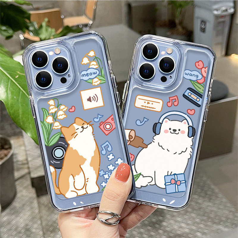 Ốp Lưng Cho Samsung Galaxy S22 S23 S24 Ultra S22 + S23 + S24Plus Âm Nhạc Chó Con Và Mèo Họa Tiết ...