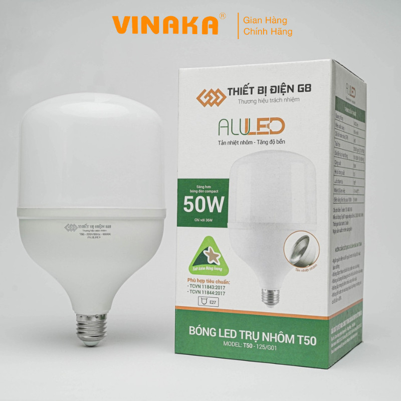 Bóng đèn led G8 HOME 50W 40W 30W 20W 15W 10W 5W chính hãng tản nhiệt nhôm, CIR>85% siêu sáng ...