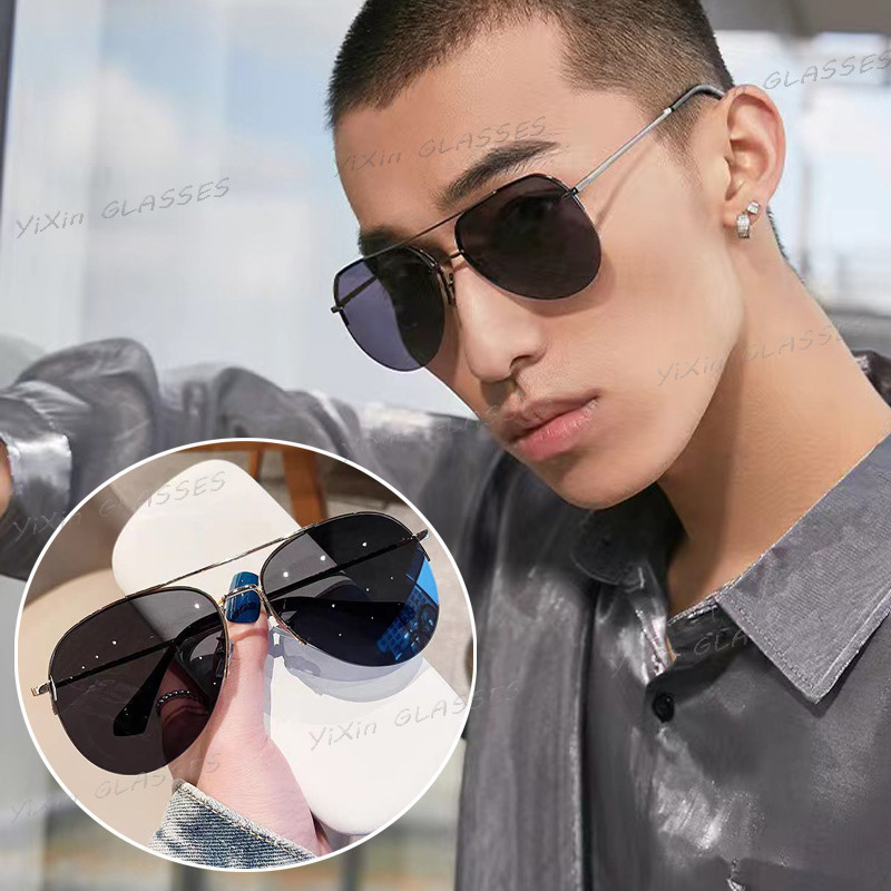 Nam Aviator Lái Xe Kính Mát Dành Cho Nam Màu Gradient Kim Loại Nửa ...