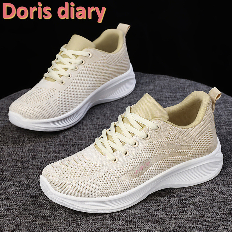 【Doris diary】Giày thể thao đế mềm thông thường dành cho nữ với giày chạy bộ đế phẳng lưới thoáng ...
