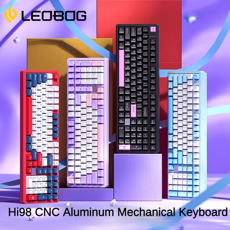 Leobog Hi98 Bàn phím cơ nhôm CNC Có dây RGB Cấu trúc đệm tùy chỉnh Trò chơi thể thao điện tử Văn ...