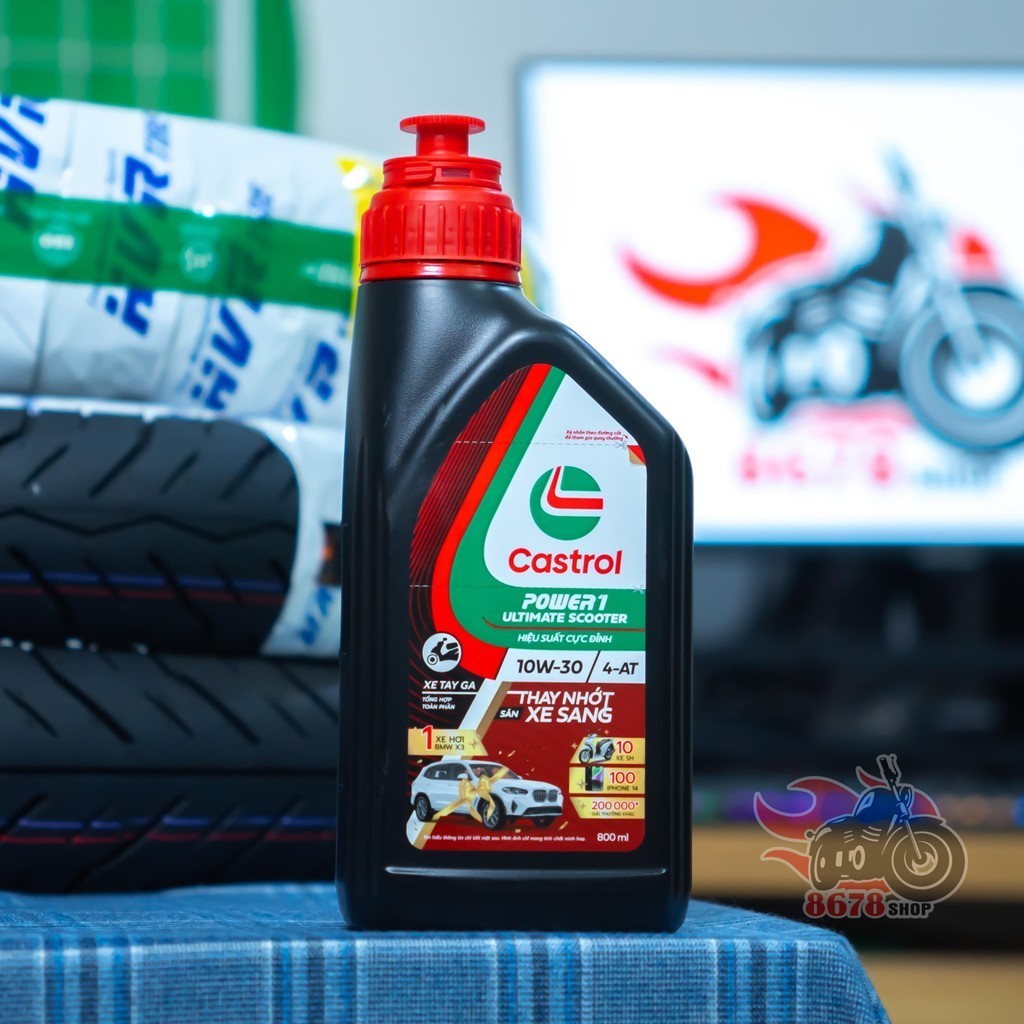 Nhớt Castrol Power1 Ultimate Scooter 10w 30 4at 800ml Xe Tay Ga Dầu