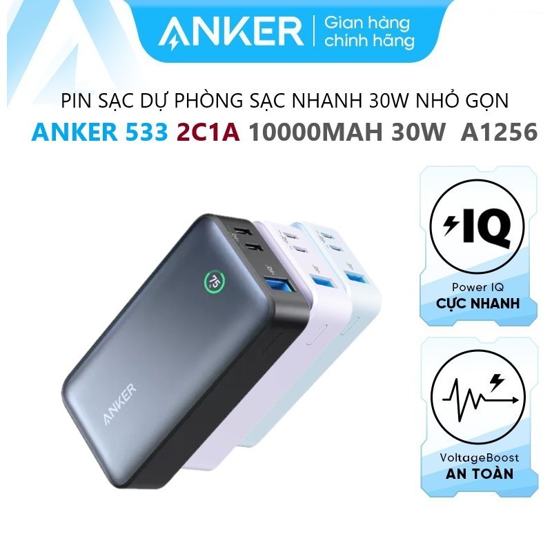 Pin sạc dự phòng Anker 533 PowerCore 30W - Anker A1256 - Sạc nhanh PD 30W siêu nhỏ gọn | Shopee ...