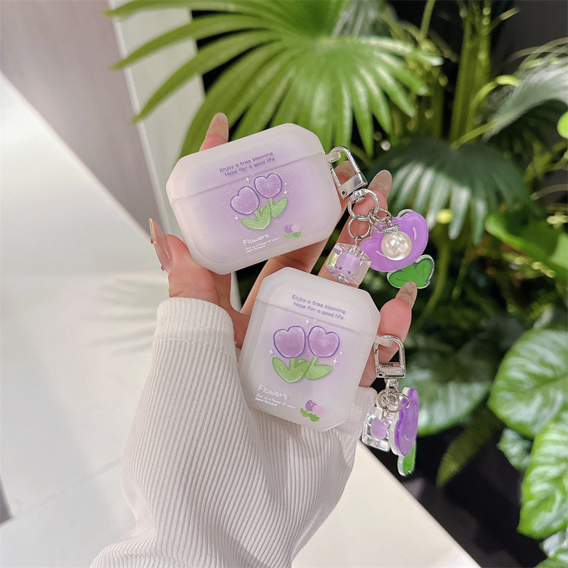 Hoa tulip tím Thích hợp cho Airpods1 / 2 3 Pro AirpodPro2 Bộ tai nghe ...