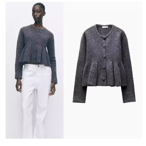 Áo khoác dệt kim dài tay phong cách váy Zara Hem 4331003 | Shopee Việt Nam