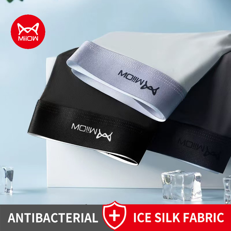 Miiow 3 Quần Lót Nam Graphene Kháng Khuẩn Băng Lụa Nam Boxer Quần Đùi Nam Quần Lót Liền Mạch ...