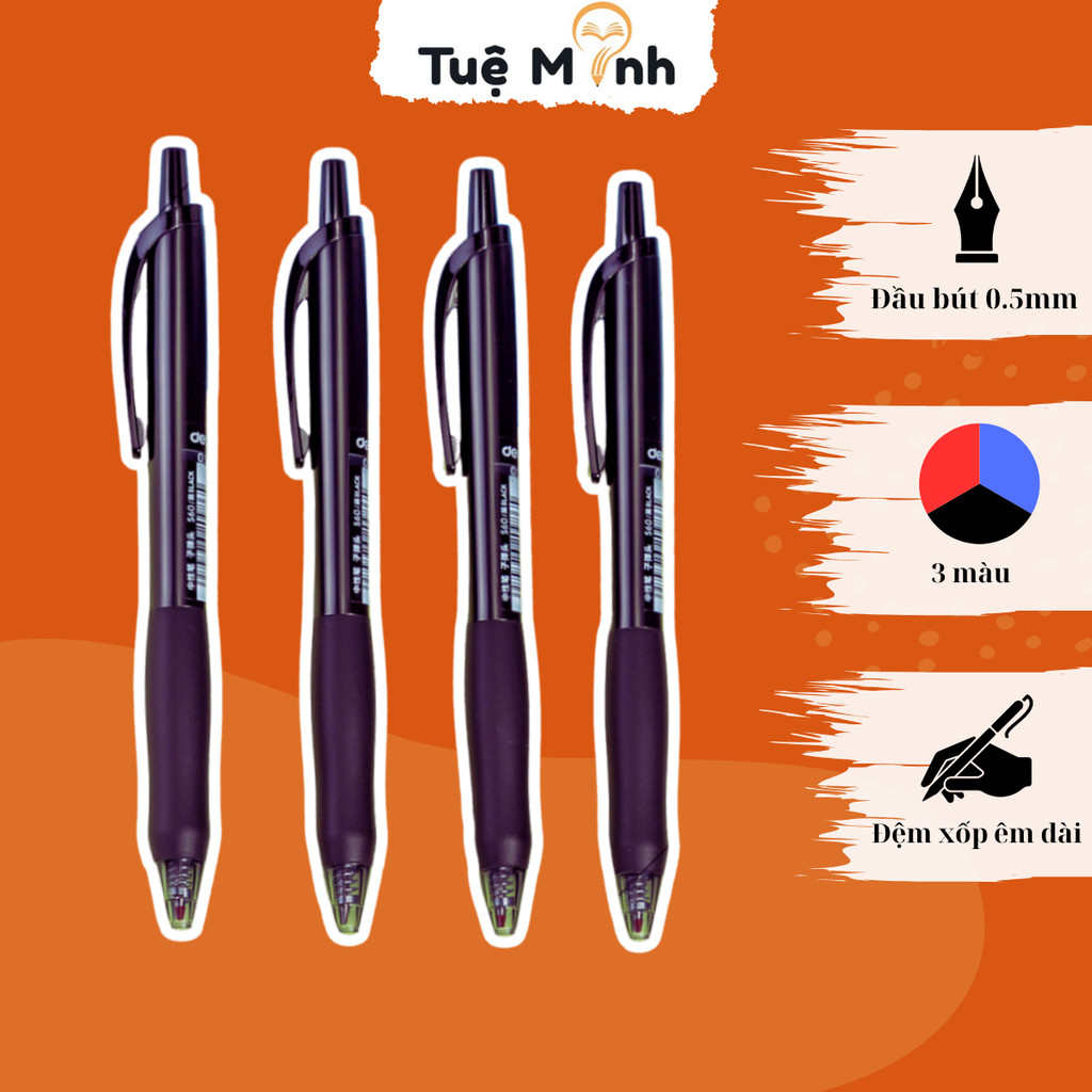 Bút mực gel Deli đệm tay nét mượt Line Flow S60 ngòi 0.5mm đầu bi ngòi ...