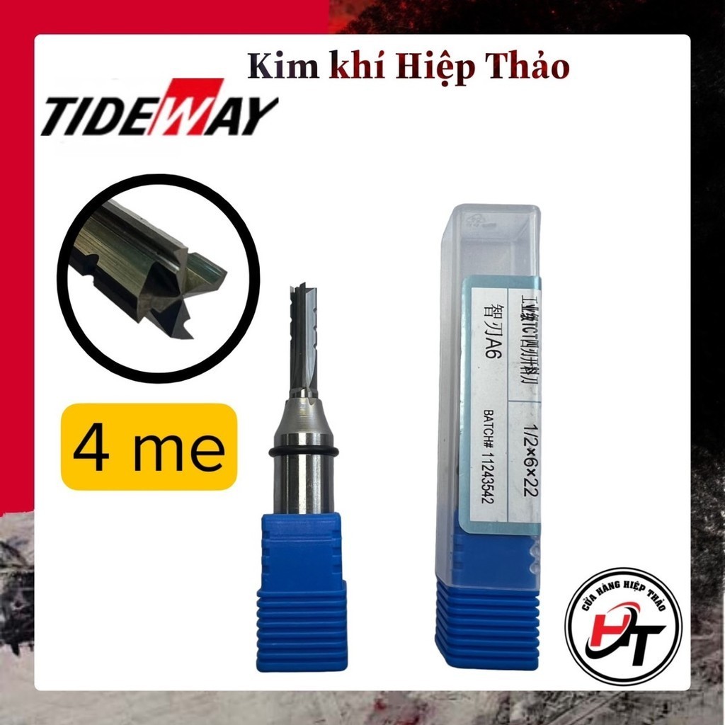 Mũi cắt CNC phay gỗ dao phay 4 cánh 6 me khứa thẳng 6mm TCT Tideway ...