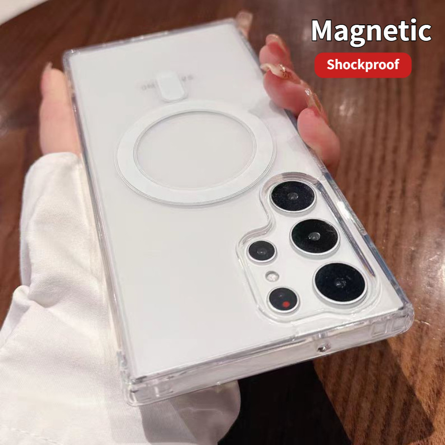 Ốp lưng cho Samsung trong suốt - Hỗ trợ sạc không dây cho Samsung Galaxy S25 S24 S23 S22 S21 ...