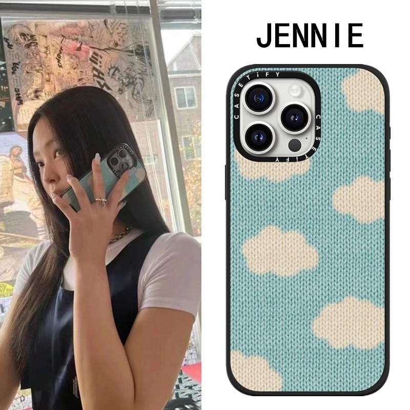 Jennie Kim CASETiFY Đan Họa Tiết Đám Mây Cho iPhone 16 16Pro 11 12 13 ...