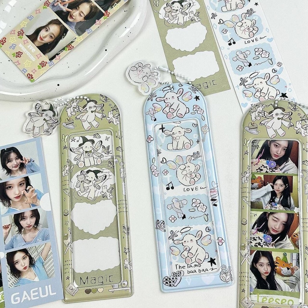 Ins Elf Lamb Angel Lamb Life Four Square Pvc Card Holder Idol Bookmark ...