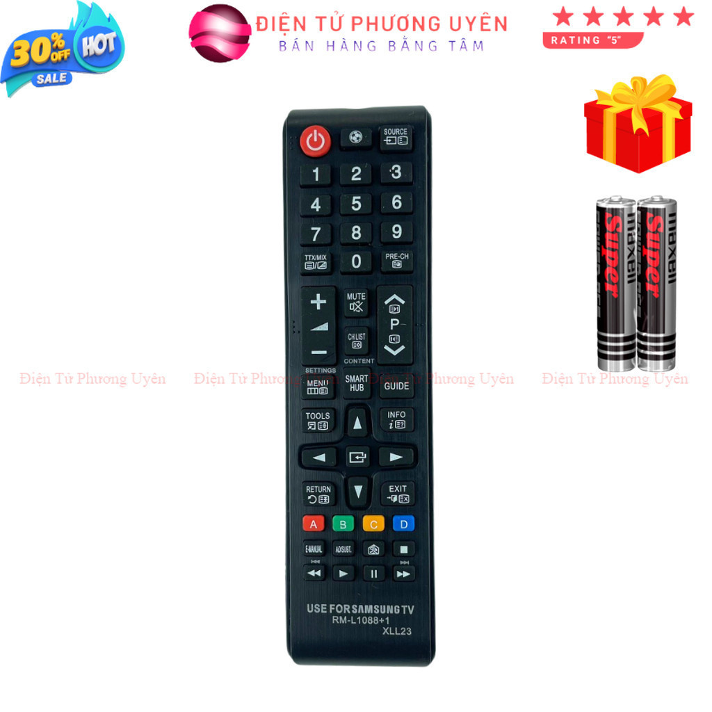 SKU94 - Remote điều khiển tivi Samsung Mã 12 RM-L1088+1, điều khiển TV Samsung - Tặng kèm pin ...
