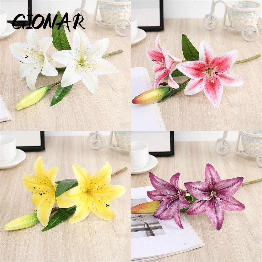 GIONAR Lily Giả Văn Phòng Trang Trí Nhà Lily Nhân Tạo Để Bàn Trang Trí ...