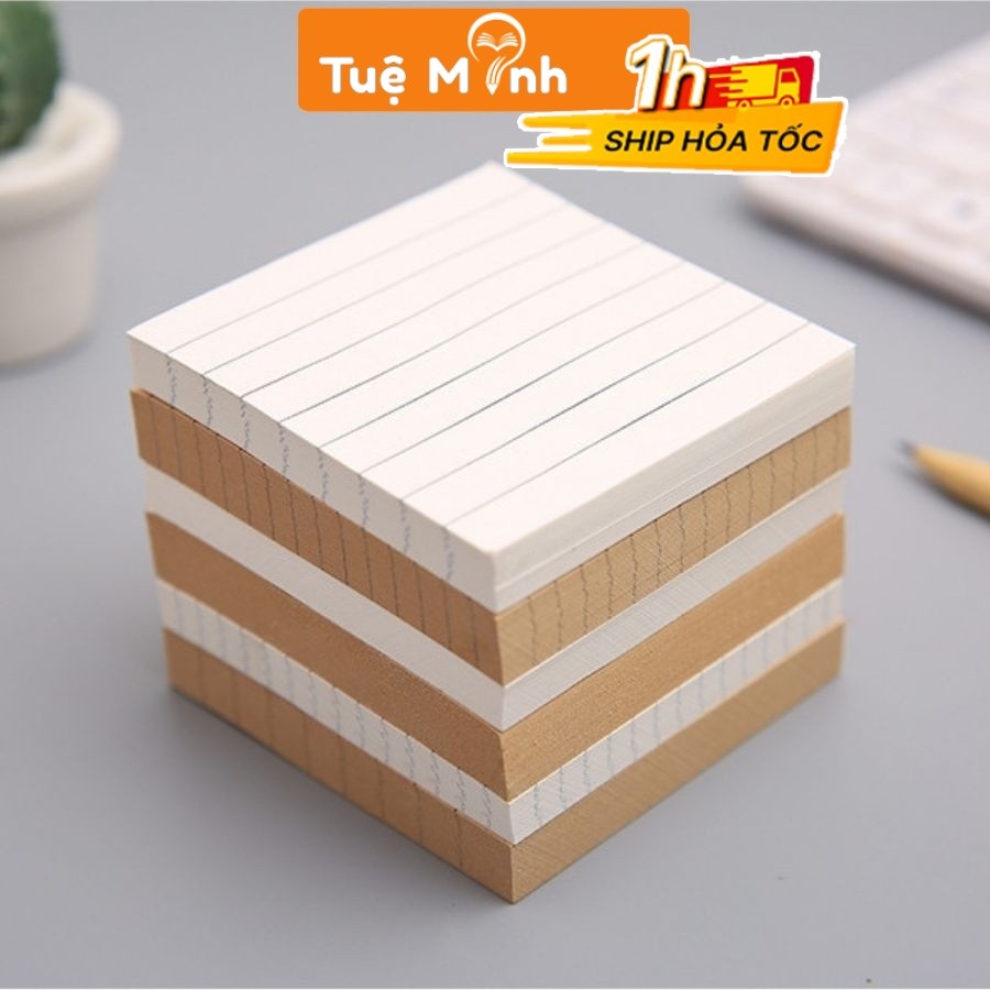 Tập Note giấy vuông 80 tờ, NO33 kẻ ngang, caro, Note ghi chú basic, đơn ...