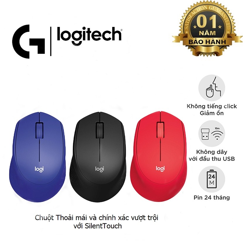 Chuột Không dây Logitech M331 Silent - giảm tiếng ồn - Kết nối USB | Shopee Việt Nam